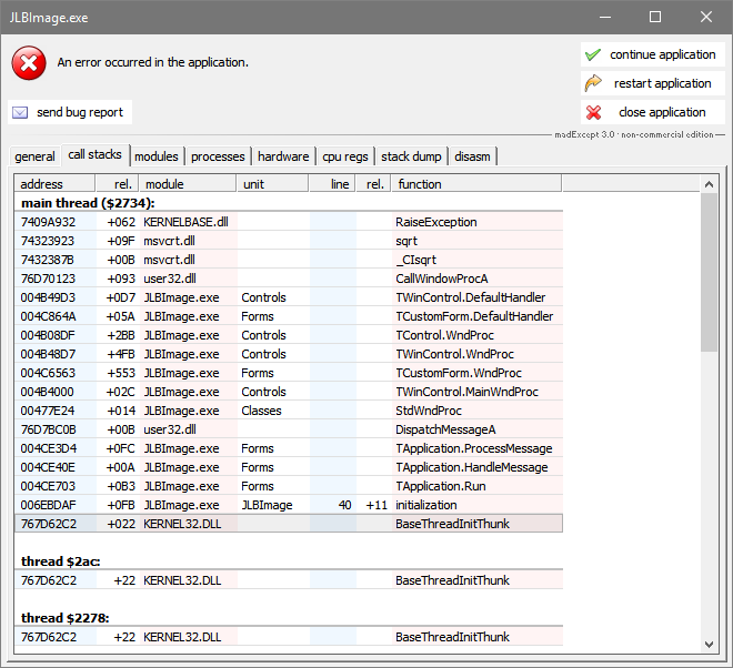 Invalid floating point operation in kernelbase.dll in windows 10 when moving Delphi 2007 form ...
